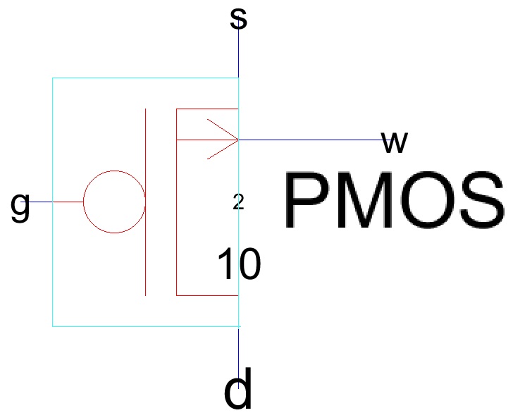 Figure 3.Complete PMOS schematic with exported pins and body connected ...